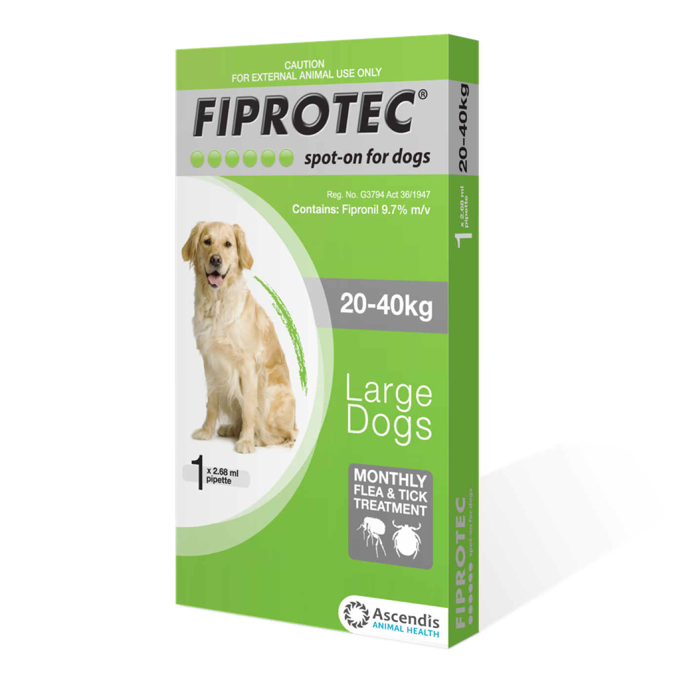 Fiprotec Large Dog (20 - 40kg) Green | Absolute Pets