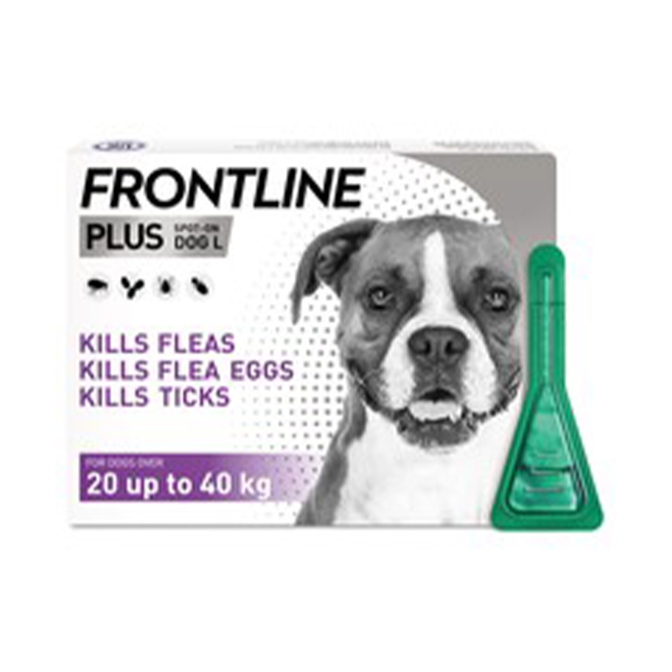 Frontline Plus Dog Tick & Flea (20-40kg) Large (3 x Pipettes ...