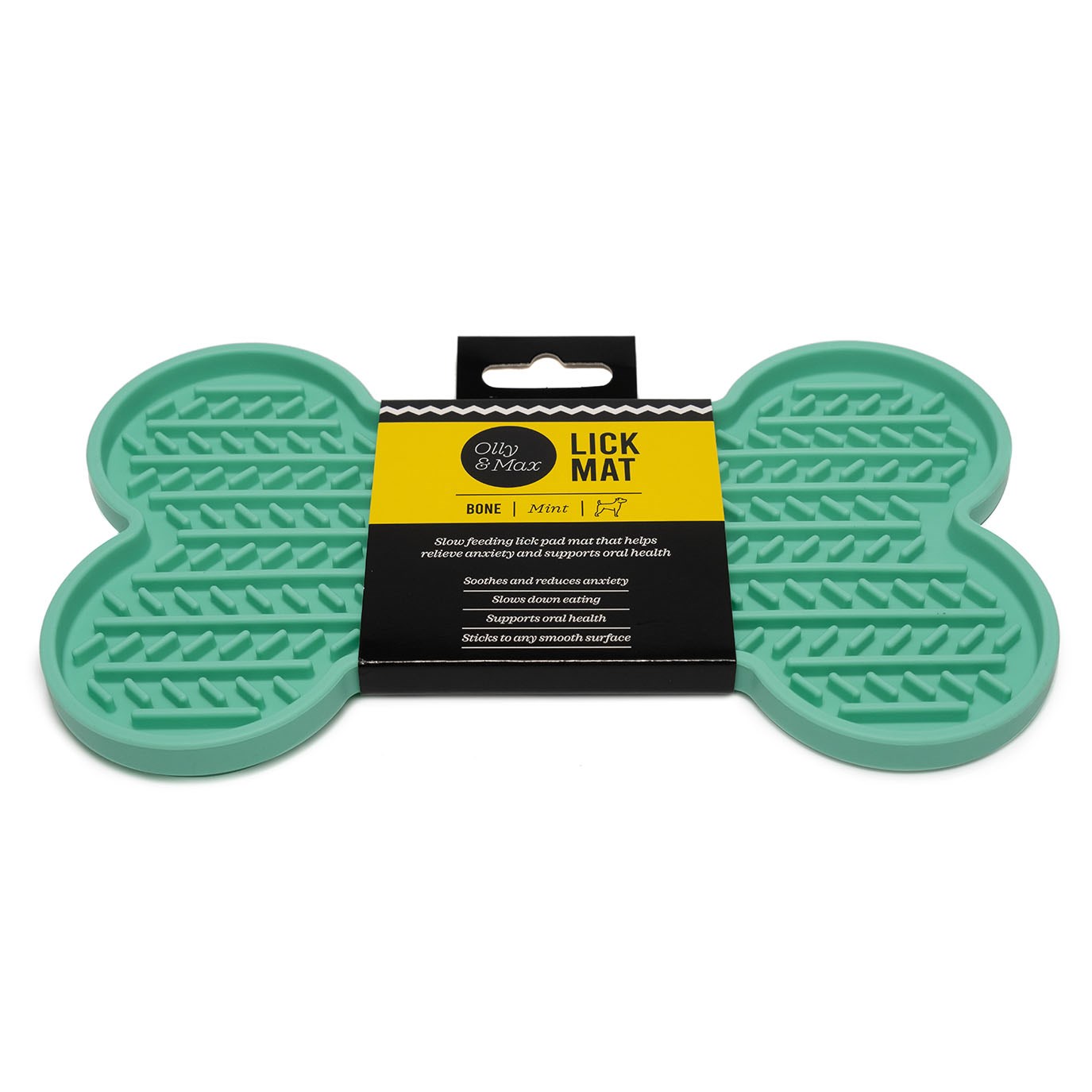 Olly & Max Lick Mat Bone (Mint) | Absolute Pets