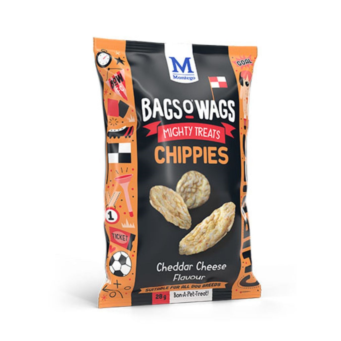 Montego Bags O' Wags Chippies Cheese 28g | Absolute Pets